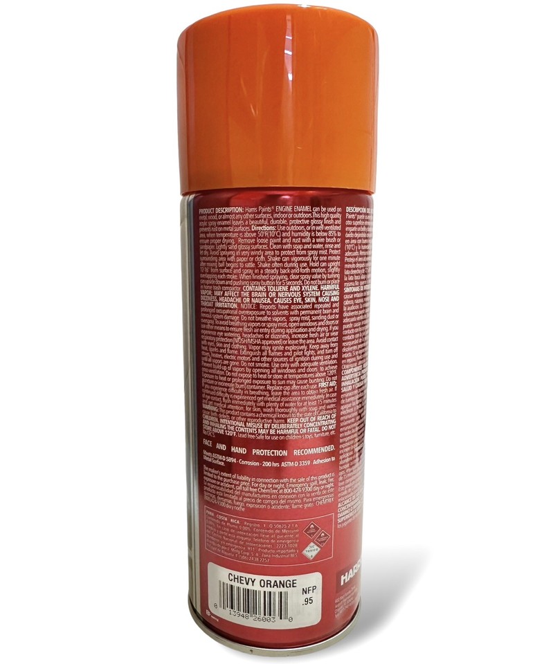 Chevy Orange Harris Heat Resistant Engine Enamel Spray Paint ( 6 bottle ...