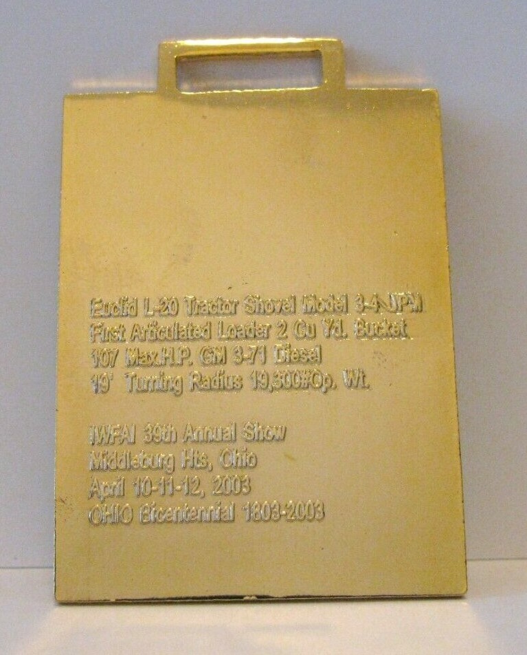 *EUCLID L20 Tractor Shovel Wheel Loader Construction Watch Fob IWFA ...