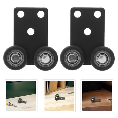 2 Pcs Wardrobe Sliding Door Wheel Pulley Closet Wheels Cabinet Rollers ...