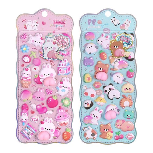 3D Pinch Stickers Decorative Stickers Squeeze Release Stress Pink Blue ...