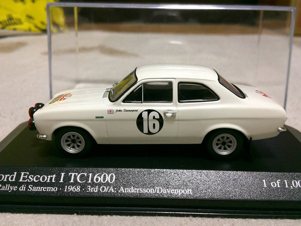 Mini Champs 1/43 Ford Escort Mk1 Tc1600 16 Sunremo Rally 1968Y White 500 Letter | eBay