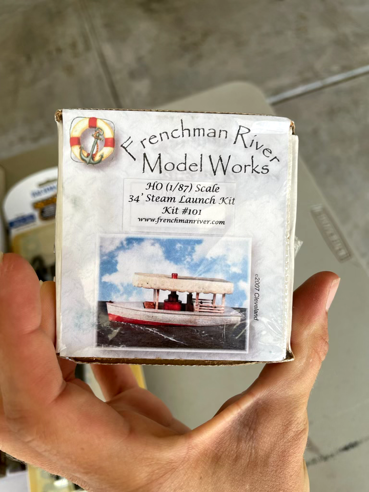 34' STEAM LAUNCH HO Waterline Hull Model Railroad Ship Unpainted Resin ...