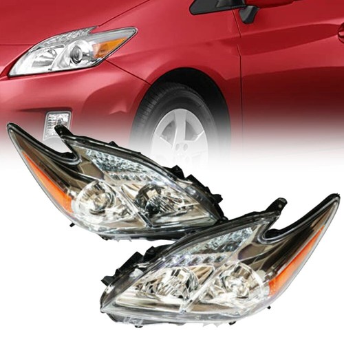 FOR 10-11 Toyota Prius Headlight Chrome (Crystal) Left /Right Projector ...