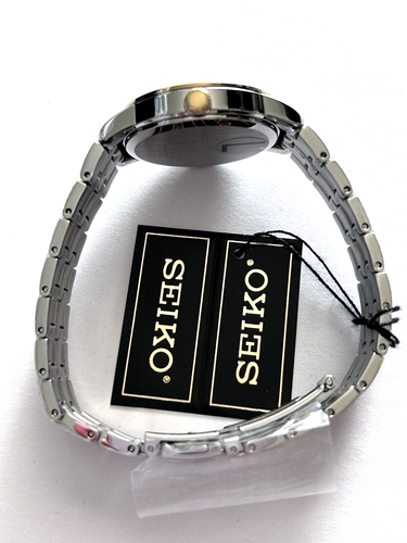 Seiko Essentials women Watch Stainless Steel Two Tone Silver Dial ...