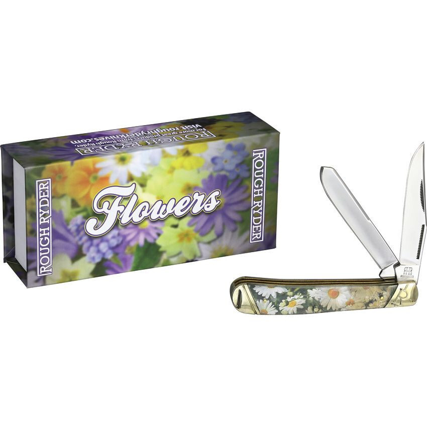 Rough Ryder Daisy Trapper Flower Artwork Folding Pocketknife RR2098 | eBay