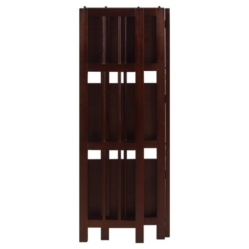 MISC Walnut Folding Bookcase Collapsible Book Case 3 Shelf Fold Up ...