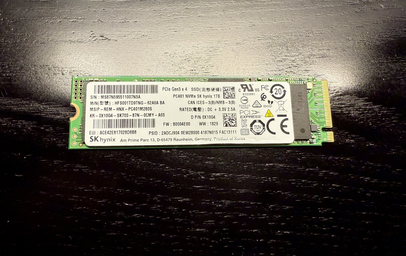 PC401 NVMe SK hynix 1TB PCIe Gen3x4 SSD | eBay