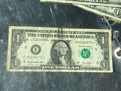 $1 star note DOLLAR BILL E 08343075* us currency | eBay