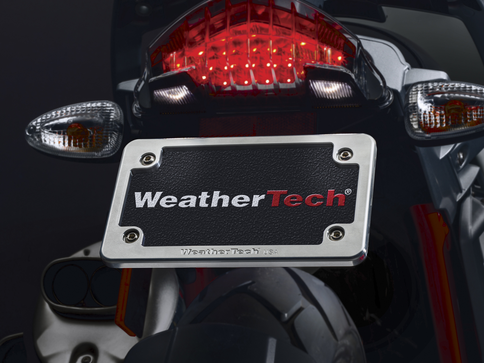 WeatherTech Motorcycle Billet Aluminum License Plate Frame - Red | eBay