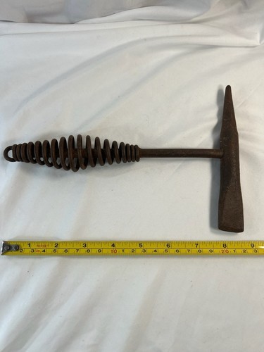 Vintage Tools Blacksmith Chipping Welding Spring Handle Anvil HAMMER ...