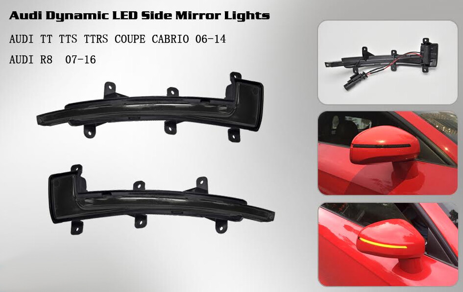 Sweeping flowing LED wing mirror indicator lamp light for Audi R8 2007 ...
