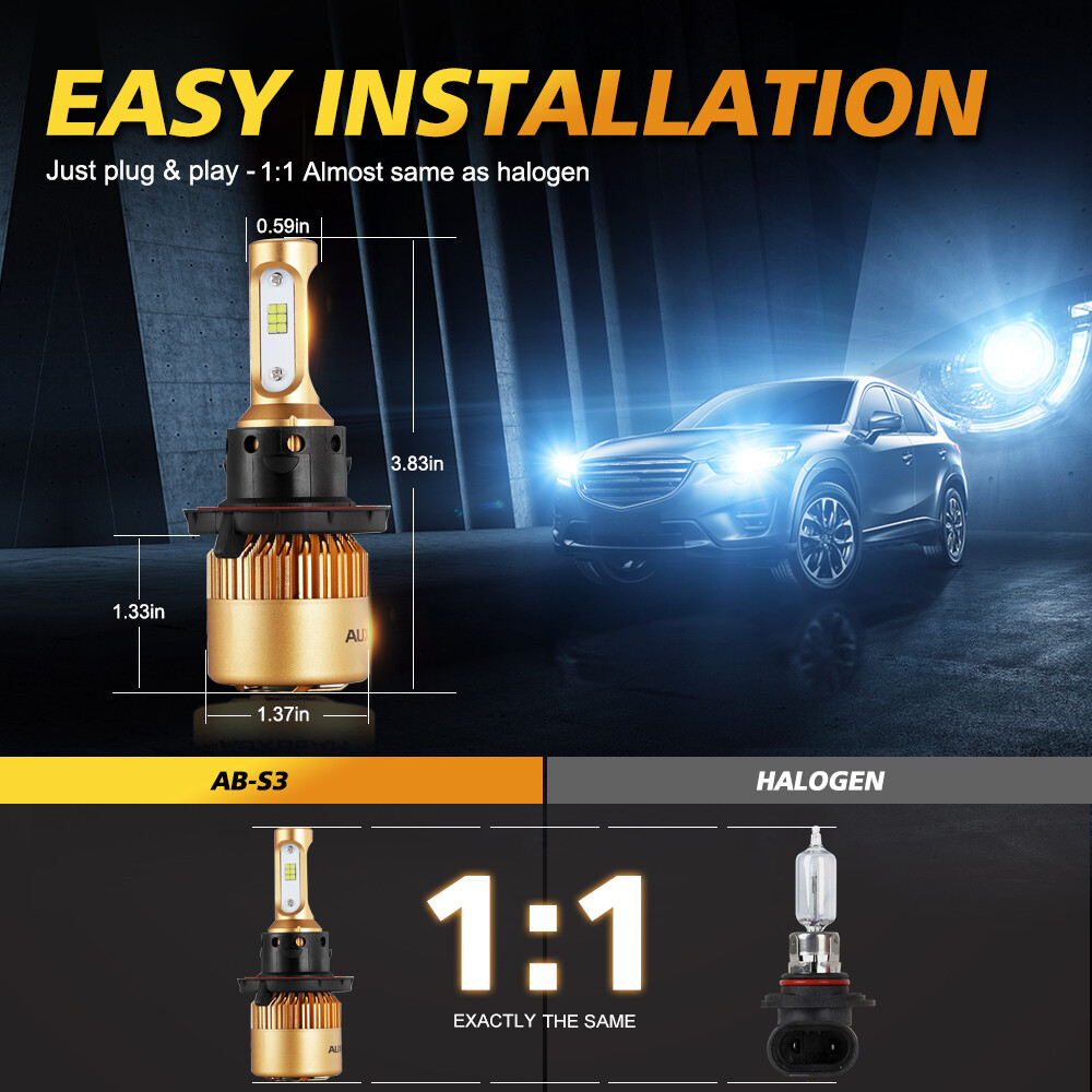 AUXBEAM H13 9008 LED Headlight Bulb Kit for Ford F-150 2004-2014 High ...