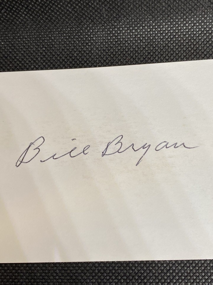Billy Bryan Bill Signed 3x5 Index Card K.C. Athletics Yankees Senators ...