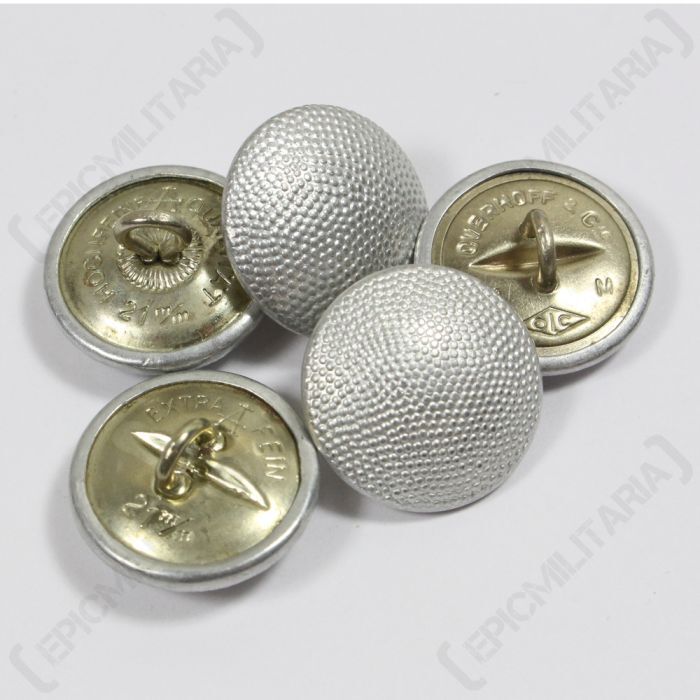 WW2 Style German Army Uniform Silver Pebbled Tunic Buttons - 21mm ...