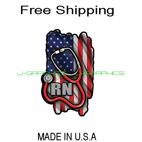 RN Registered Nurse American USA Flag Sticker Window Bumper Decal | eBay