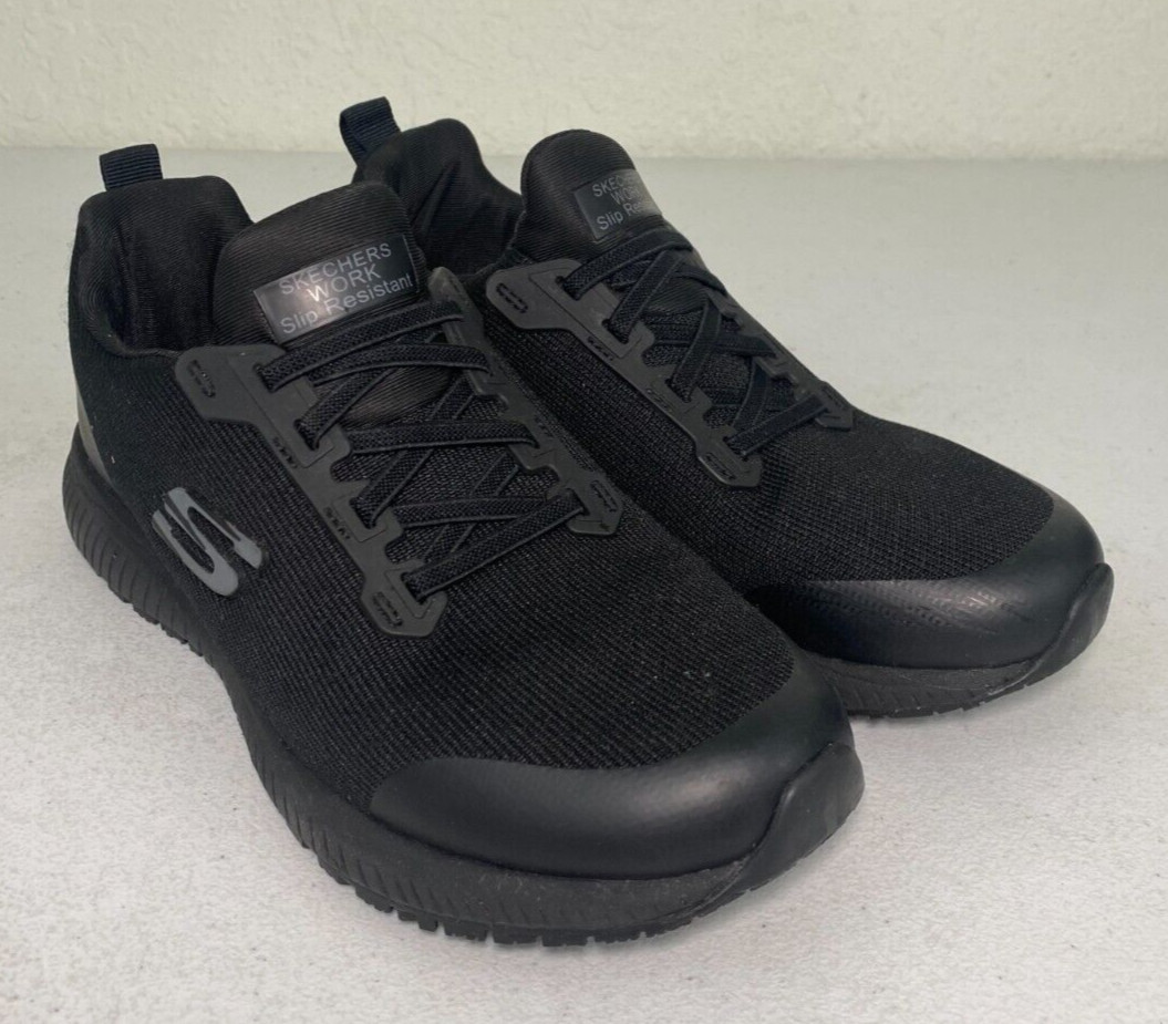 Skechers Womens Squad Slip Resistant Work Shoes Black… - Gem