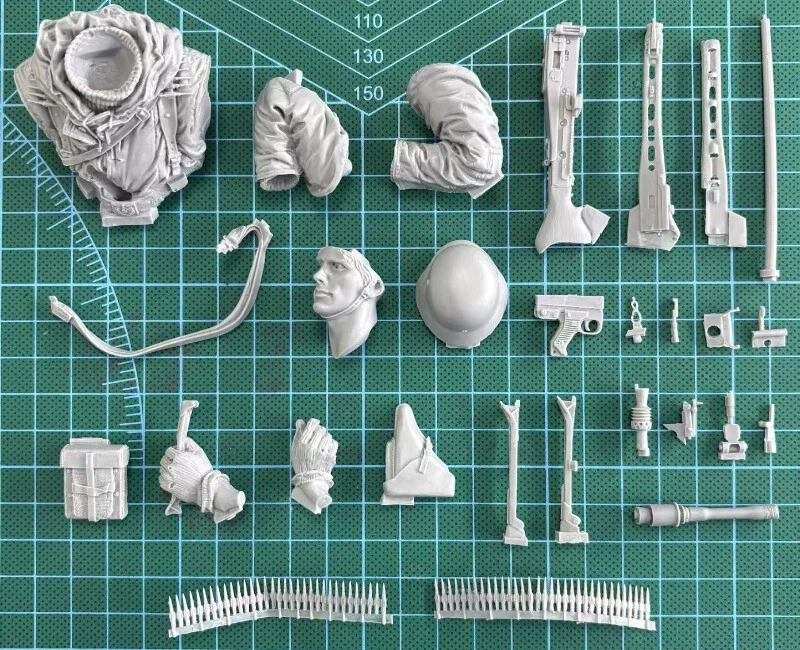 1/10 Resin Bust Figure Model Kit Military Machine Gunner Unassambled ...