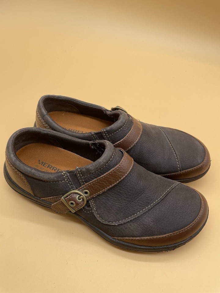 MERRELL Select Grip Slip On Shoes Char Brown Buckle Performance Women’s ...
