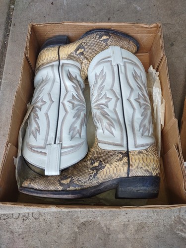 Tony Lama Genuine Python Snakeskin Leather Cowboy Boots | eBay