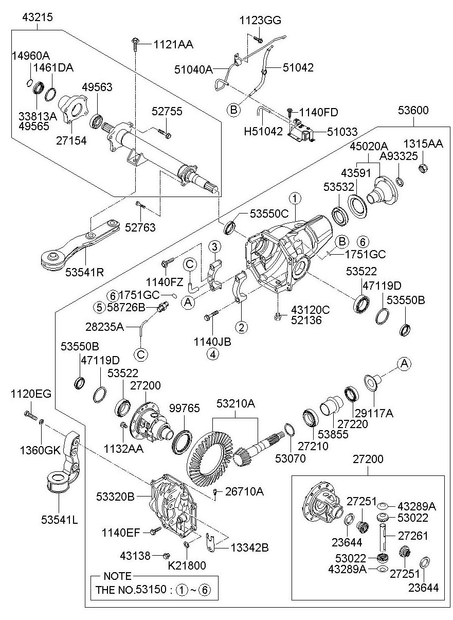 Front Differential Side Seal 535503E100 KIA BORREGO MOHAVE SORENTO Hynd ...