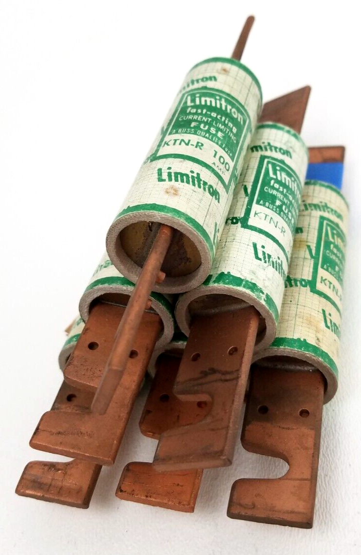 Lot of 6 KTN-R-100 Bussmann Limitron 100 Amp 250v Fuse Class RK1 ...