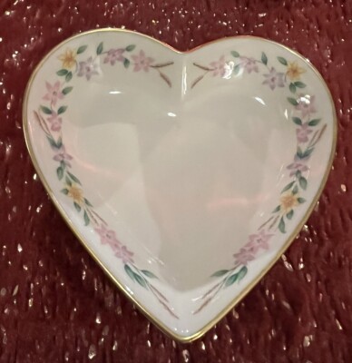 Lenox Gold Rim Floral Heart Trinket Dish Perfect Condition 1998 | eBay