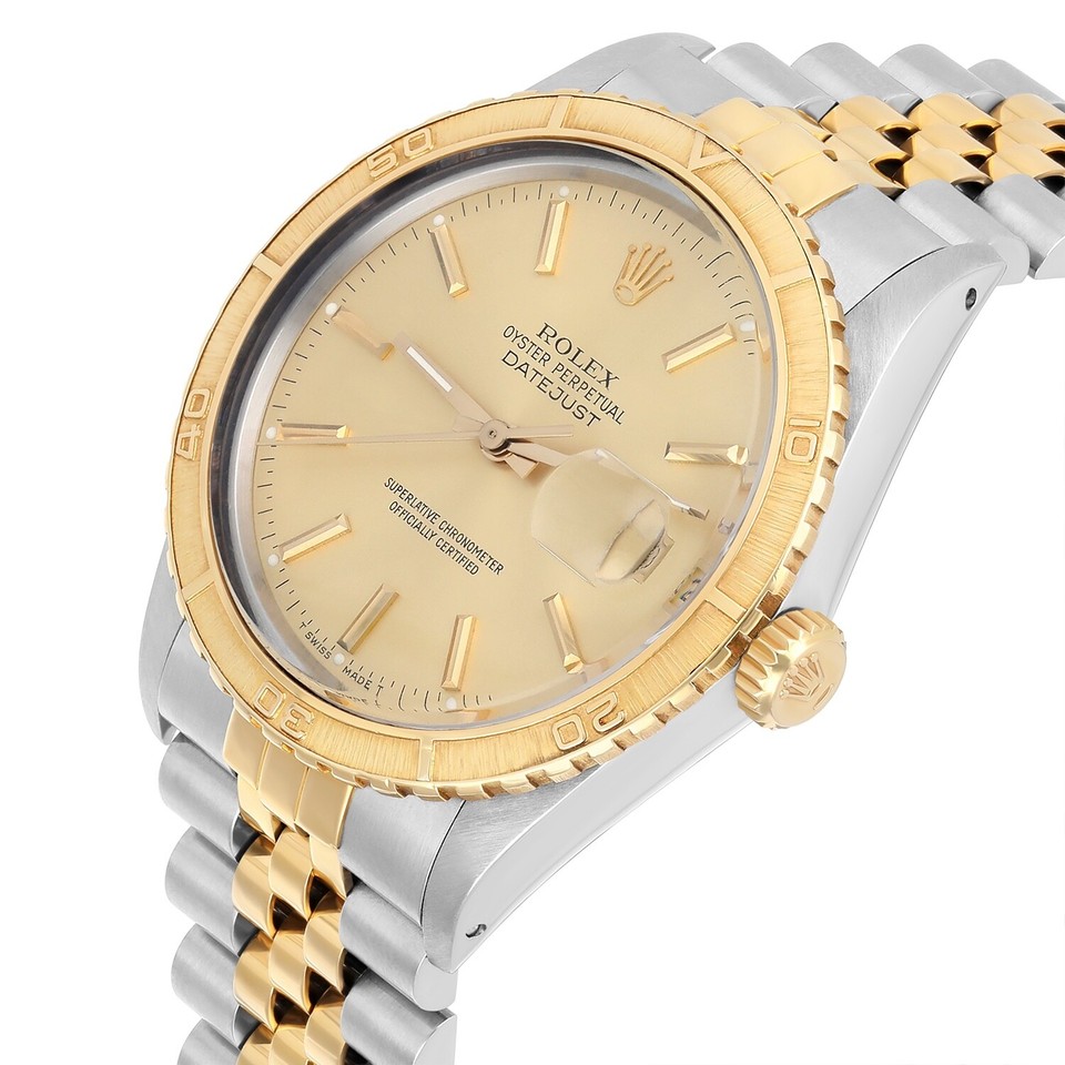 Rolex Datejust Turn-O-Graph 16253 Steel/18k Gold 36mm Champagne Dial ...