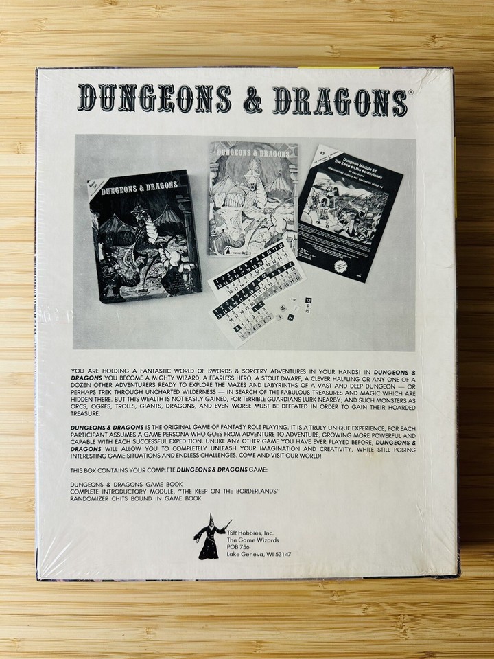 TSR DUNGEONS & DRAGONS BASIC SET 1001 1979 SEALED HOLMES BOX SEALED ...