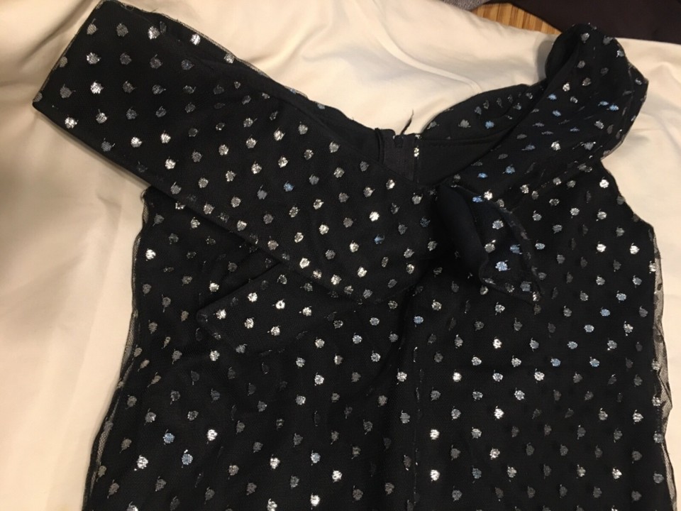 Great Gatsby Flapper Costume Dress Lace Fringe Polka Dot Small DropWaist Dapper | eBay