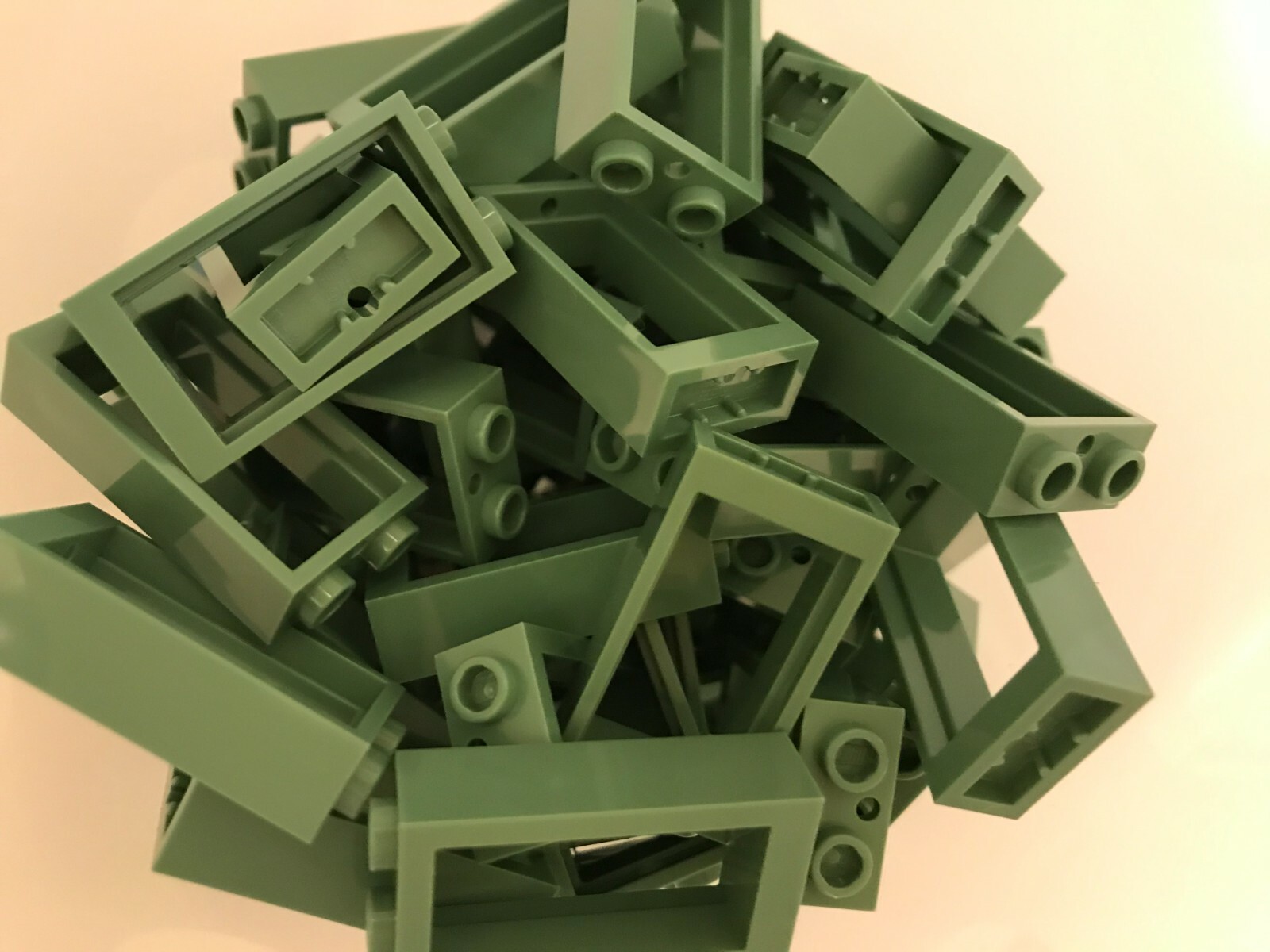 LEGO-NEW-#60593 SAND GREEN--WINDOW 1 X 2 X 3 FLAT FRONT-1 X 4 -10 ...