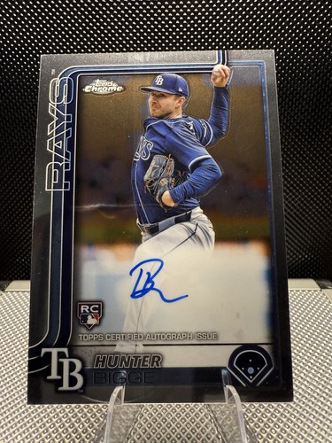 2025 Topps Chrome HUNTER BIGGE Tampa Bay Rays ROOKIE On-Card AUTO #RA ...