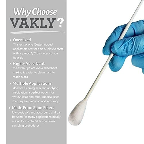Large Oversized Swabs Pack of 100 Extra-long 8" Cotton Tipped ...