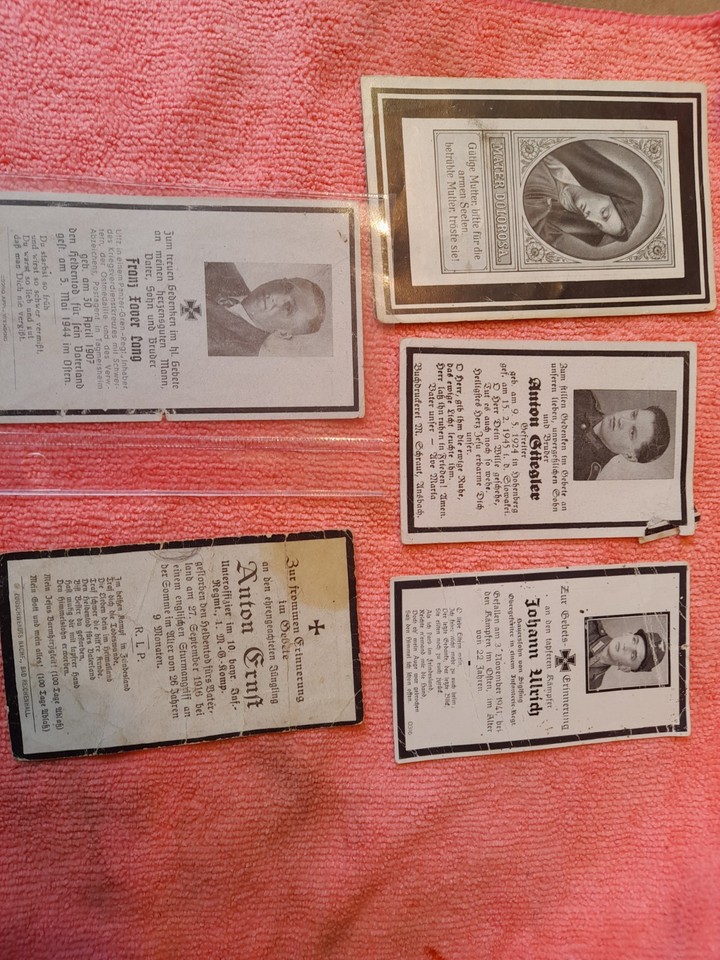 Five x ORIGINAL GERMAN WW2 DEATH CARDS | eBay UK