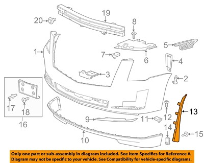 GM OEM 15-20 Escalade ESV Front Bumper Bumper Components-Outer Molding ...