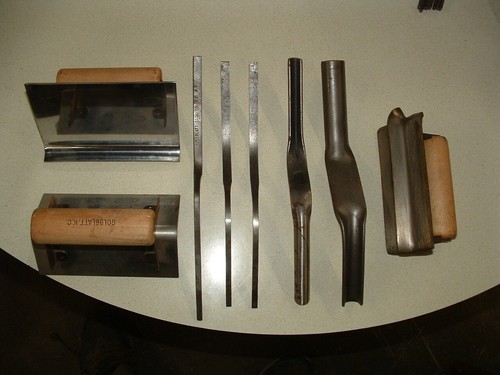 SET 8 GOLDBLATT BRICK JOINTERS, SLICKERS, EDGER, GROOVER, + CORNER TOOL ...