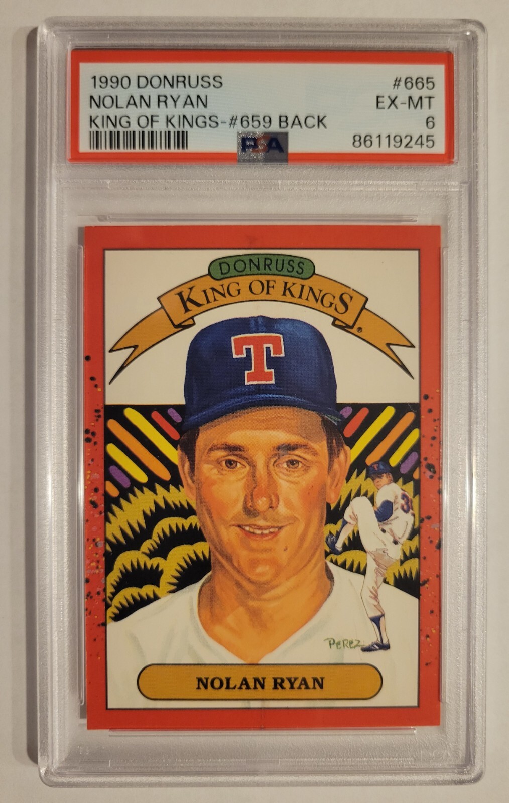 1990 Donruss Nolan Ryan #665 King of Kings ERROR CARD #659 WRONG BACK ...