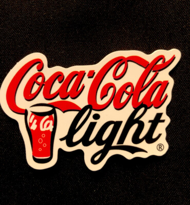 Coca-Cola Sticker 2 3/4 X 2“”COCA COLA LIGHT BUBBLES IN GLASS” Uv Gloss ...