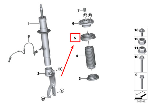 NEW BMW X6G06 FRONT UPPER STRUT AXLE SPRING PAD 6862569 31306862569 ...