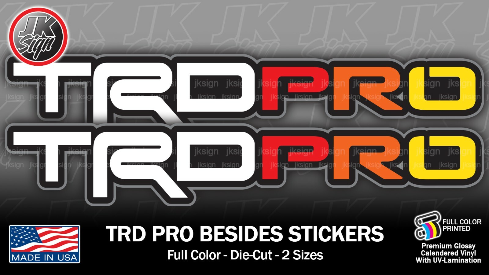 TRD PRO BEDSIDE TRICOLOR Sticker Decal Fits on TOYOTA FJCRUISER TACOMA ...