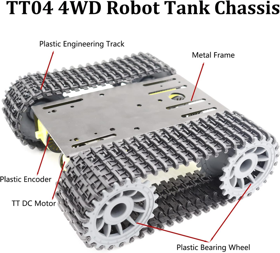 Metal Smart Robotic RC Tank Chassis Kit w 4Pcs DC TT Motors for Arduino ...