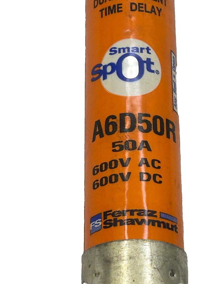 Ferraz Shawmut Smart Spot fuse A6D50R 50A 600V AC New | eBay