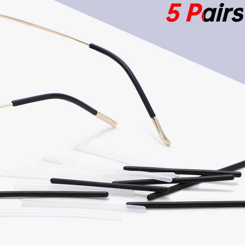 5 Pairs Silicone Eyeglasses Temple Tips Sleeve Retainer Spectacles Ear ...