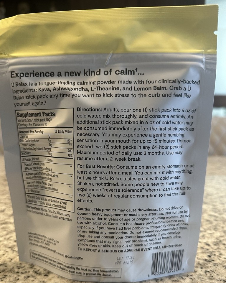 U Relax Calming Tonic Packets 15 Count Pineapple | eBay
