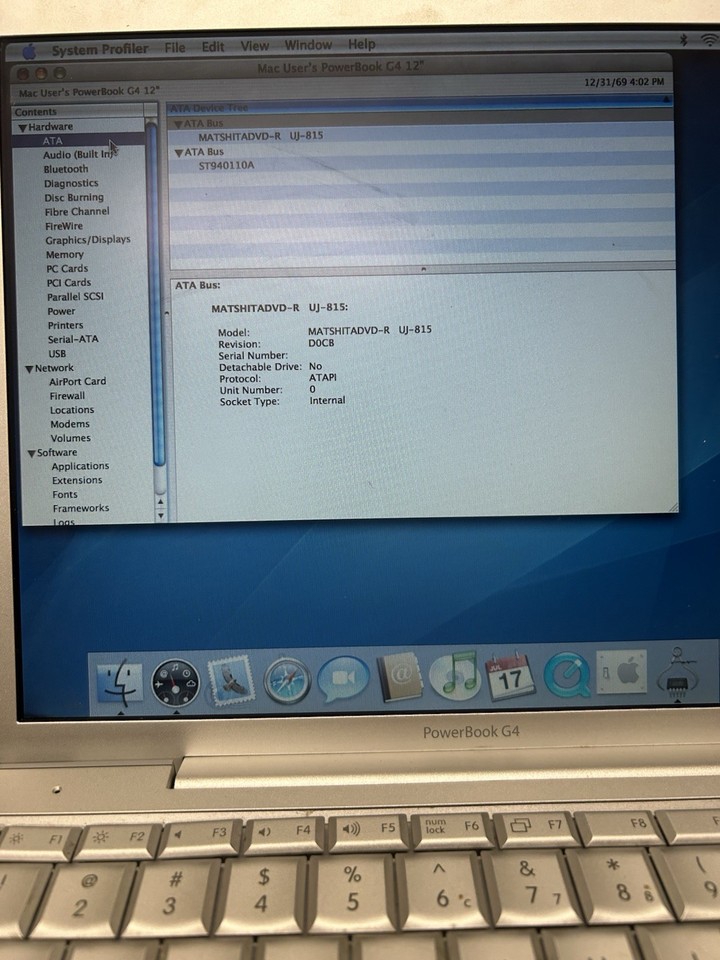 Vintage Apple PowerBook 12” G4 “Aluminum” (867MHz/384mb/40gb/Tiger ...