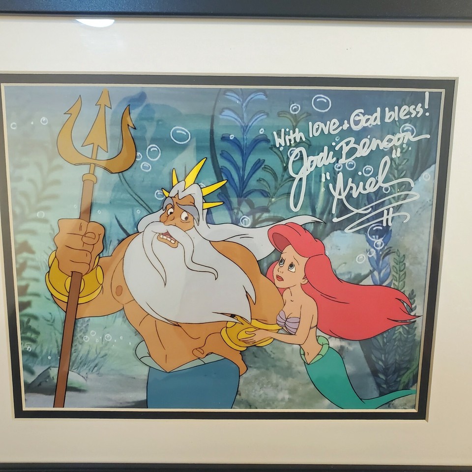 🔴 Little Mermaid Disney production cel Ariel father Triton SIGNED ...