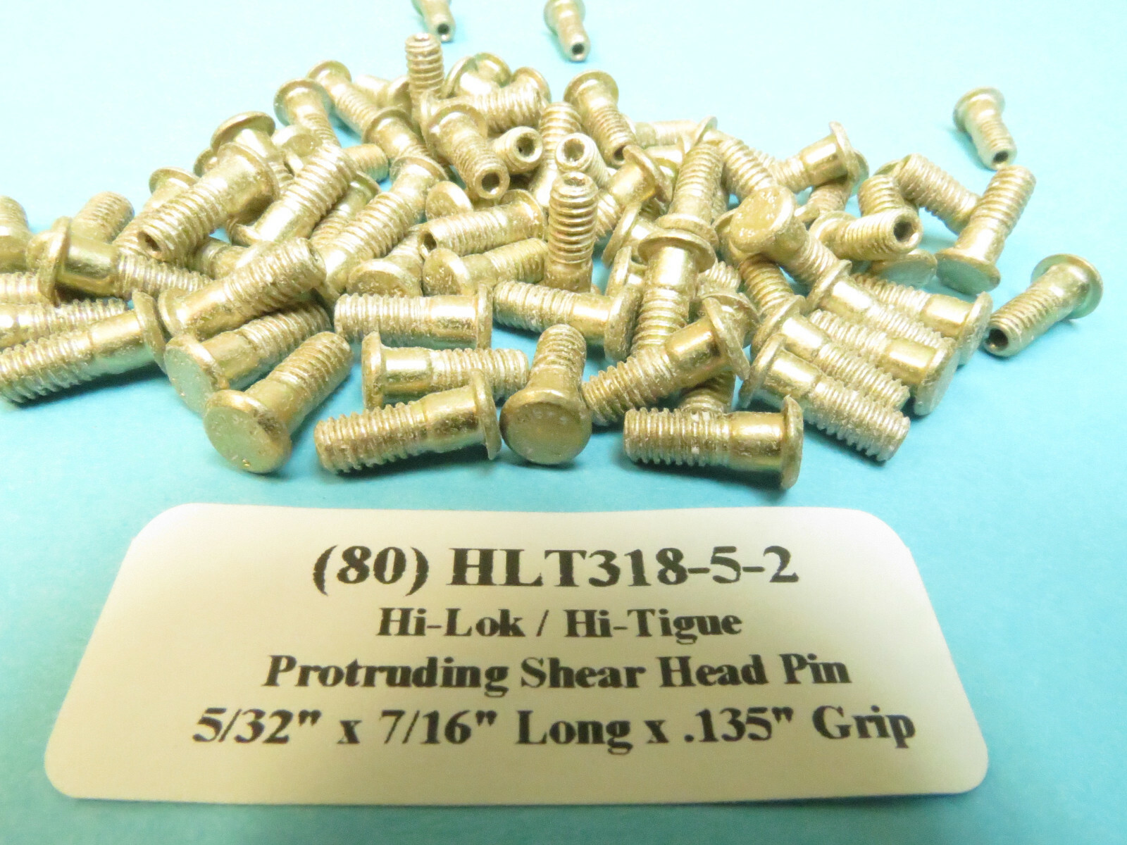 5/32” Hi-Lok Hi-Tigue Pin x 7/16” Long x .135 Grip #8-32 Thread (80 ...