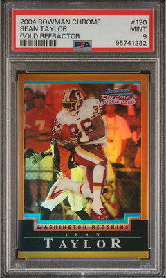 2004 BOWMAN CHROME SEAN TAYLOR ROOKIE GOLD REFRACTOR /50 PSA 9 POP 3 | eBay