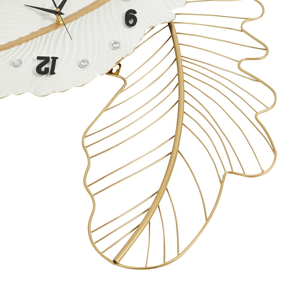 Extra Large Outdoor Garden Wall Clock Hanging Feather-shaped Wall Clock ...