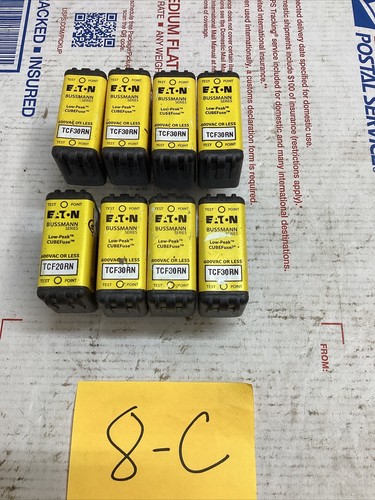 Lot of 8 Bussmann TCF30RN Low-Peak CUBE Fuse 30 Amp 600Vac 300Vdc NNB ...