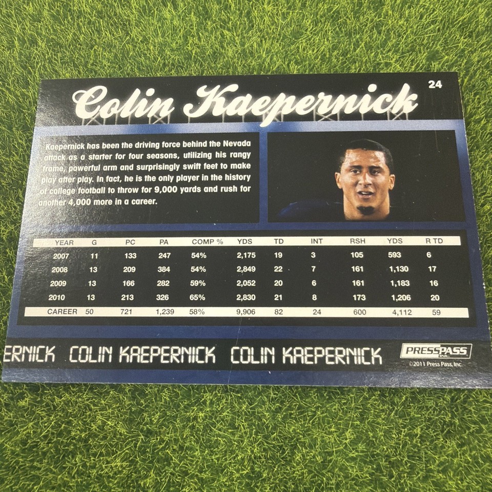 2011 Press Pass Colin Kaepernick #24 Nevada Wolfpack NCAA Rookie RC AT1 ...